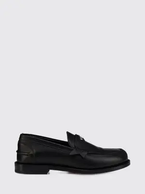 CHRISTIAN LOUBOUTIN Smooth Calfskin Penny Loafers With Red Sole - Black