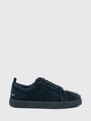CHRISTIAN LOUBOUTIN Louis Jr Spikes Canopy Suede Low Top Sneakers - Blue