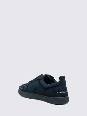 CHRISTIAN LOUBOUTIN Louis Jr Spikes Canopy Suede Low Top Sneakers - Blue