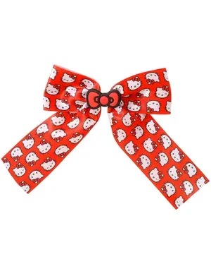 HELLO KITTY Hair Bow Barrette Official License - Red