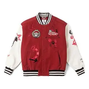 VANS X The Monsters Baseball Jacket 'white Red
