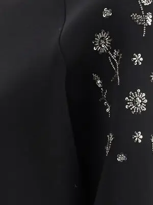 Max Mara Crew Neck Sweatshirt In Polyester With Rhinestones