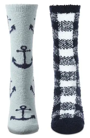 MEMOI Cozy Assorted 2-pack Crew Socks