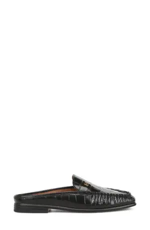 Franco Sarto Lainey Croc Embossed Leather Mule - Black