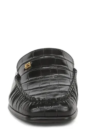 Franco Sarto Lainey Croc Embossed Leather Mule - Black