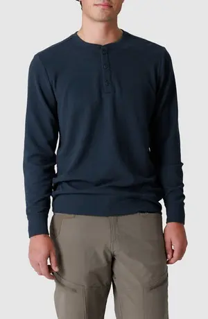 OUTDOOR RESEARCH Eclipse Waffle Long Sleeve Henley - Atlantic
