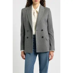 EMME Structured Double Breasted Blazer - Black