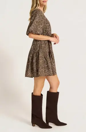 Matty M. Kensington Bubble Sleeve Tiered Dress