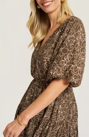 Matty M. Kensington Bubble Sleeve Tiered Dress
