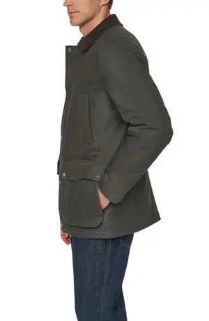 Cole Haan Coated Cotton Rain Jacket - Khaki