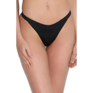 CHERINA BEACHWEAR James Brazilian-cut Minimal Coverage Bikini Bottom Black