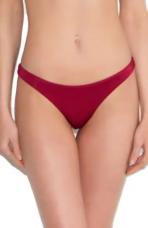 CHERINA  BEACHWEAR Cherina Beachwear Jake Classic-cut Sculpting Seamless Edges Bikini Bottom Red