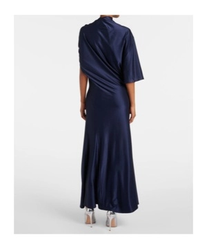Rabanne Draped Asymmetric Jersey Maxi Dress