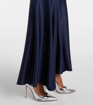 Rabanne Draped Asymmetric Jersey Maxi Dress
