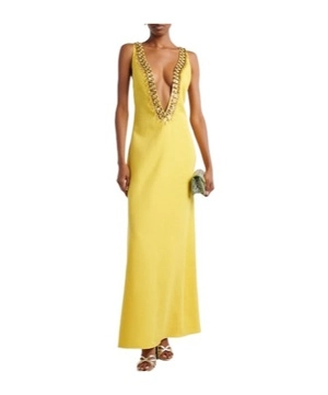 Valentino Garavani Embellished Linen Gown