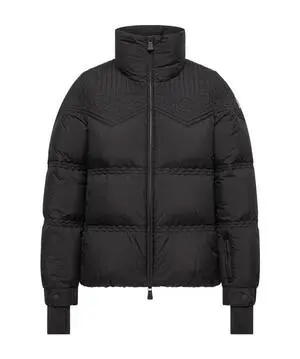 Moncler Anglins Leaf Embroidered Hooded Insulated Ski Jacket - Black