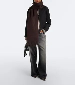Acne Studios Fringed Alpaca And Wool Scarf