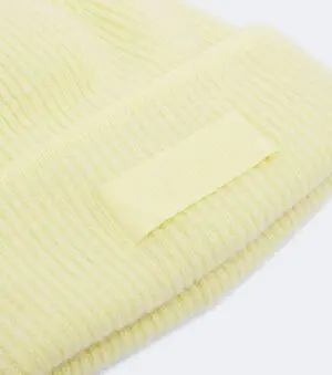 Jacquemus Logo Alpaca And Wool-blend Beanie - Yellow