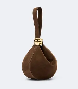 AMANU Zambia Suede Top-handle Bag - Brown