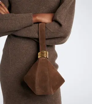 AMANU Zambia Suede Top-handle Bag - Brown