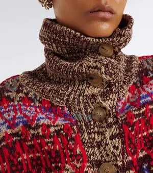 Dries Van Noten Oversized Wool And Cashmere Jacquard Cardigan - Multicoloured