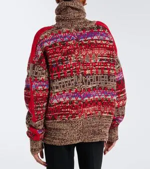 Dries Van Noten Oversized Wool And Cashmere Jacquard Cardigan - Multicoloured