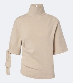 Jacquemus Fiocco Wool And Cashmere Turtleneck Sweater - Beige