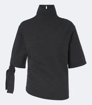 Jacquemus Fiocco Wool And Cashmere Turtleneck Sweater Grey