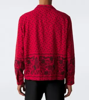 BODE Beaded Kerchief Printed Cotton Flannel Shirt