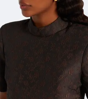 Simkhai Jalen Embellished Jacquard Crop Top - Brown