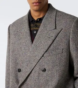 Dries Van Noten Checked Double-breasted Wool Blazer