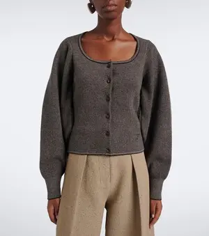 Jacquemus Tempo Wool And Cashmere Cardigan - Grey