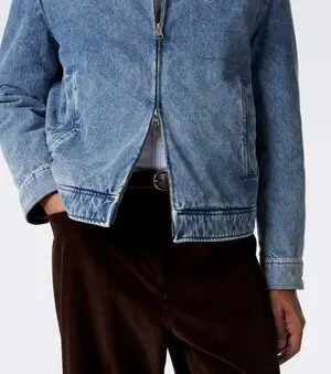 AMI Paris De Coeur Corduroy-trimmed Denim Jacket