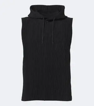 Issey Miyake Homme Plissé Monthly Colors: September Pleated Hooded Top - Black
