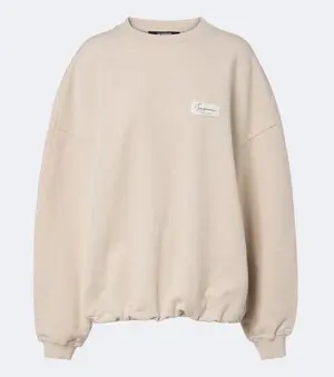 Jacquemus Corso Oversized Cotton Fleece Sweatshirt - Beige