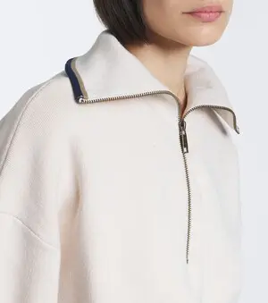 The Upside Kairo Cotton-blend Half-zip Sweater - White