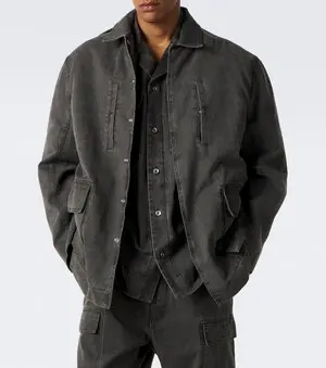 Rick Owens Collared Mac Coated Cotton Canvas Jacket