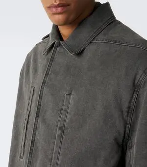 Rick Owens Collared Mac Coated Cotton Canvas Jacket