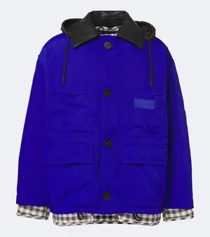 Loewe Layered Leather-trimmed Jacket - Blue