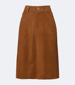 AMI Paris Suede Midi Skirt