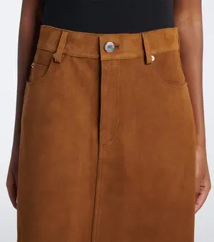 AMI Paris Suede Midi Skirt
