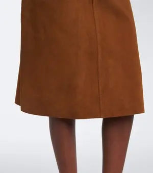 AMI Paris Suede Midi Skirt