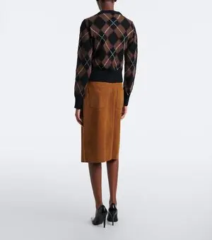 AMI Paris Suede Midi Skirt