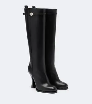 Burberry Ekd Leather Knee-high Boots - Black