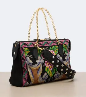 Valentino Garavani Panthea Medium Embroidered Shoulder Bag