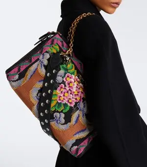 Valentino Garavani Panthea Medium Embroidered Shoulder Bag
