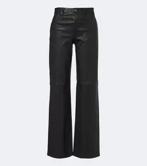7 For All Mankind Stovepipe Leather Straight Pants