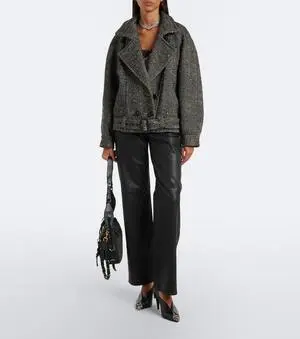 7 For All Mankind Stovepipe Leather Straight Pants