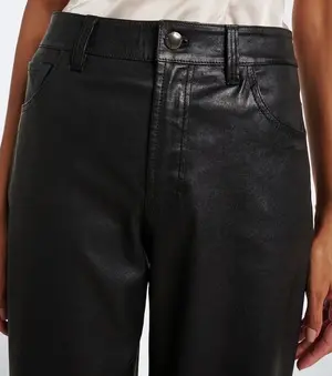 7 For All Mankind Stovepipe Leather Straight Pants