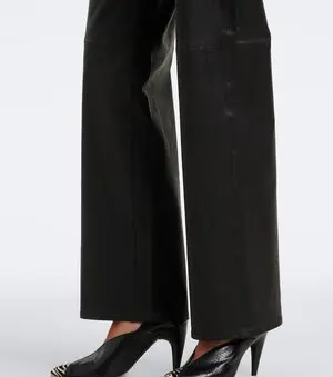 7 For All Mankind Stovepipe Leather Straight Pants